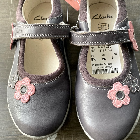 Clarks | Shoes | New Clarks Leather Mary Jane Purple Shoes Pink Flower ...